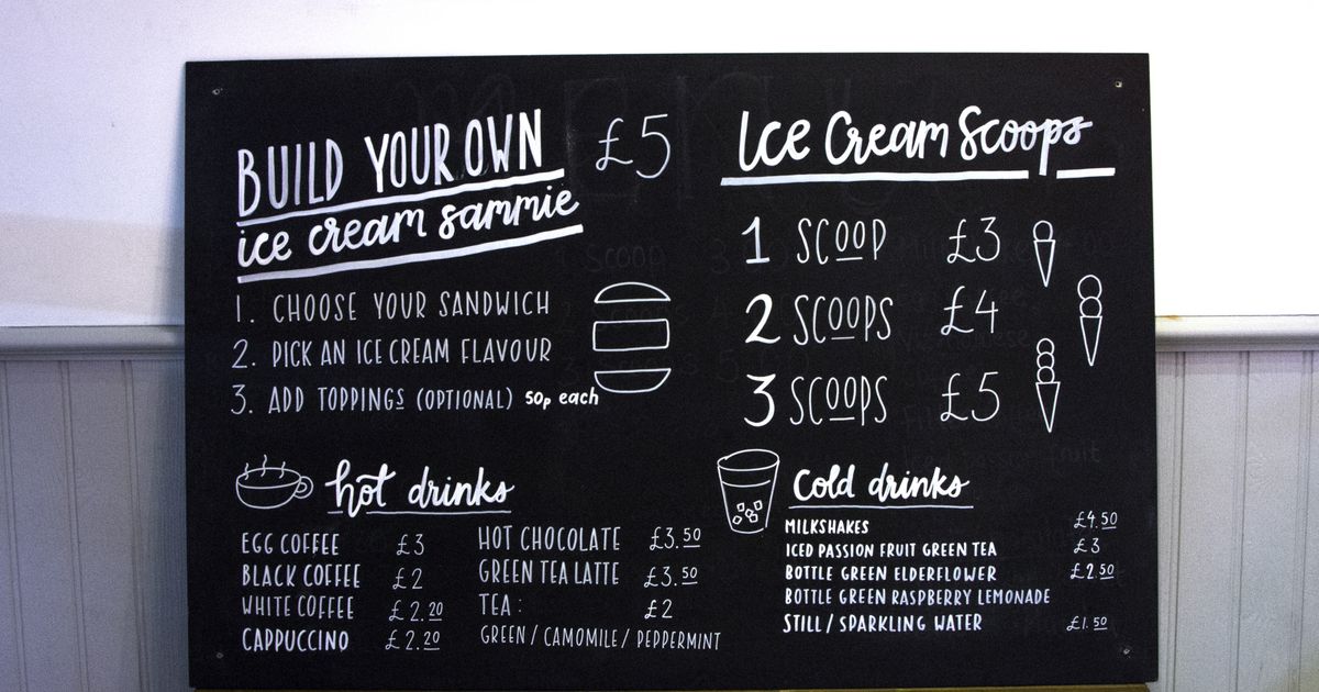 Hand-lettered menu board | The Dots